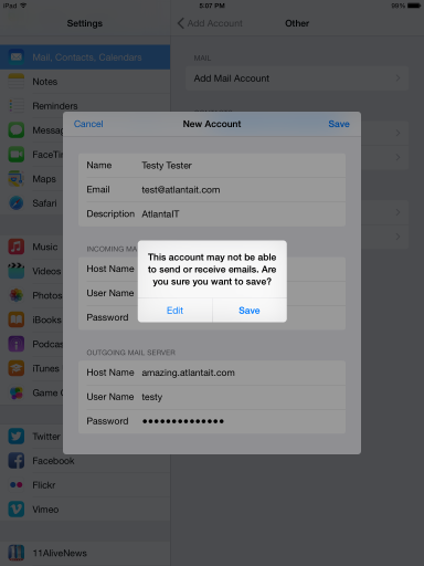 Change Incoming and Outgoing Mail Server Port Settings on the iPad ...